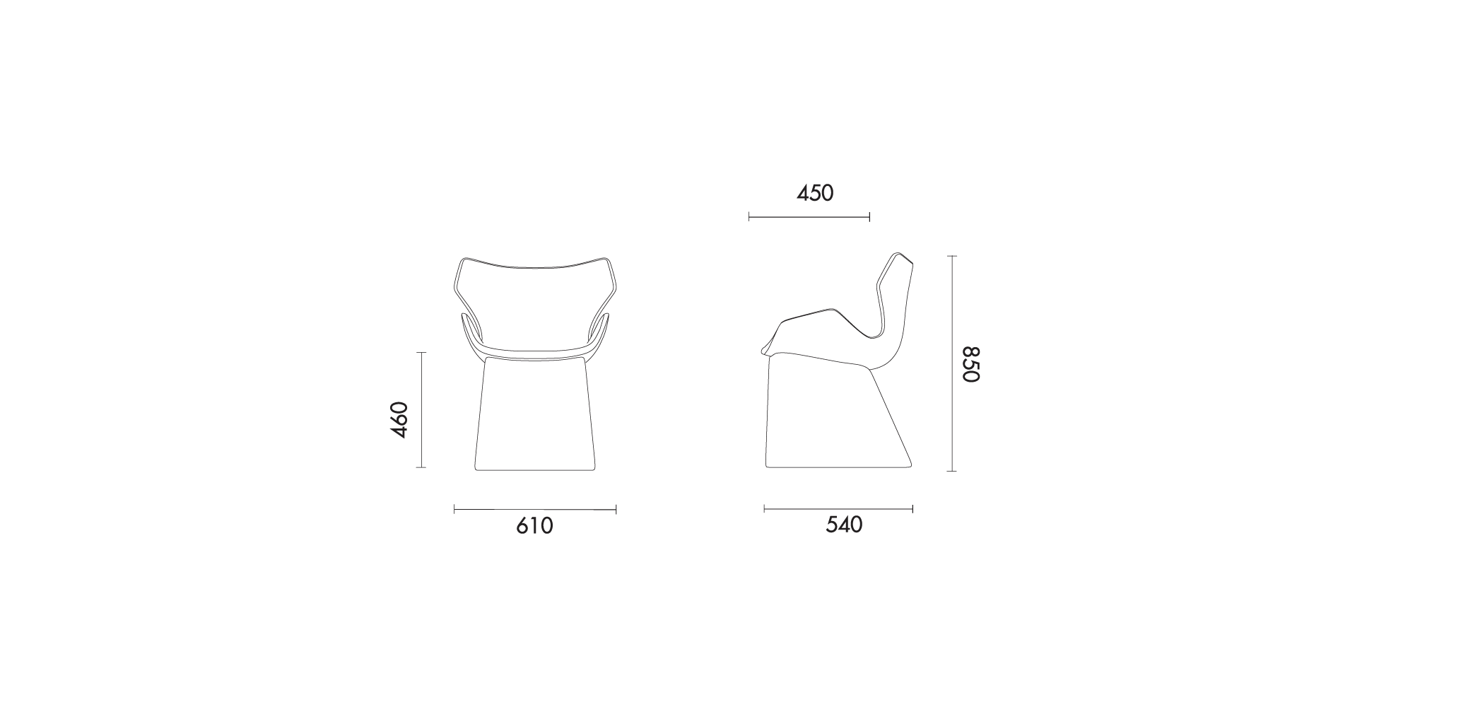 Wings Chair / Fully upholstered - Grado - Oak zone